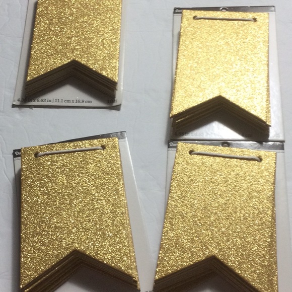 Darice | Party Supplies | 4 Pieces Gold Glitter Banners | Poshmark